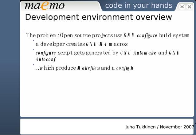 Maemo Development Environment | PPT | Programming Languages | Computing
