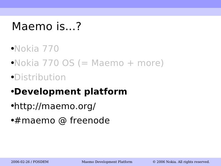 Maemo Development Platform