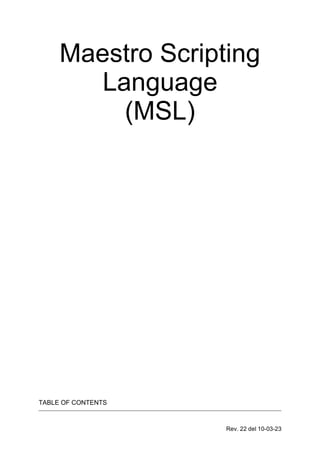 Maestro Scripting Language CNC programacion | PDF