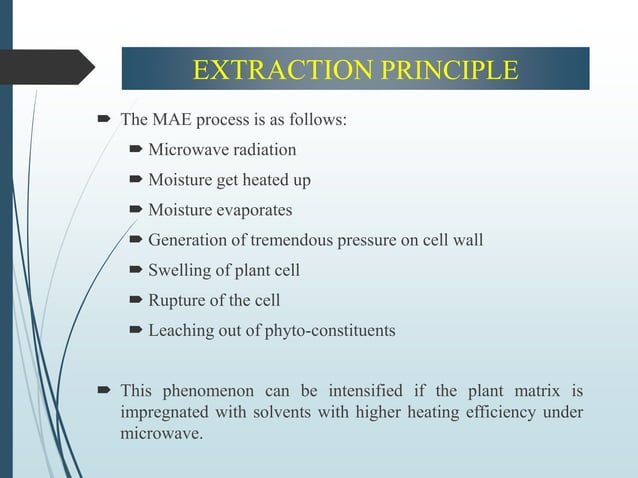 Microwave Assited Extraction (MAE) techniques of herbal drugs | PPTX
