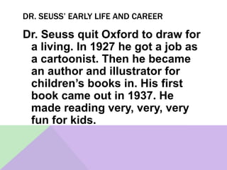 Maeve dr seuss bio project | PPTX | Books and Literature