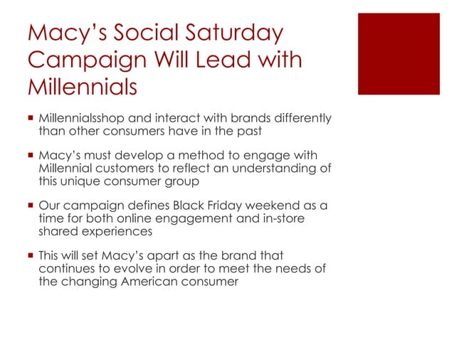 Macy's 2013 Undergraduate Marketing Challenge | PPTX