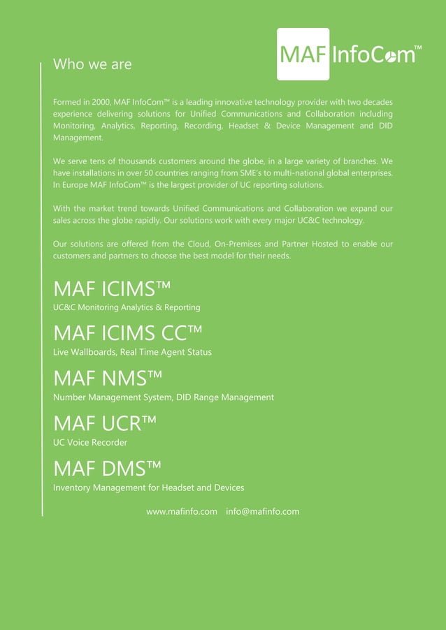 MAF DMS™ Device Management System - Supported Devices | PDF
