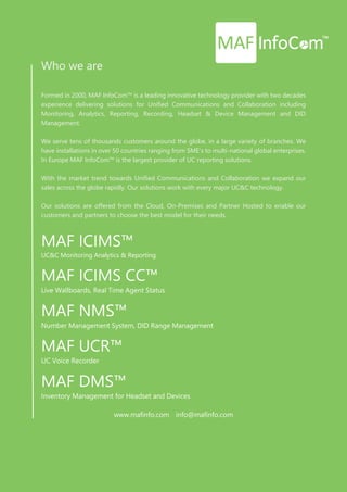 MAF ICIMS™ Monitoring, Analytics & Reporting for Microsoft Teams and UC ...