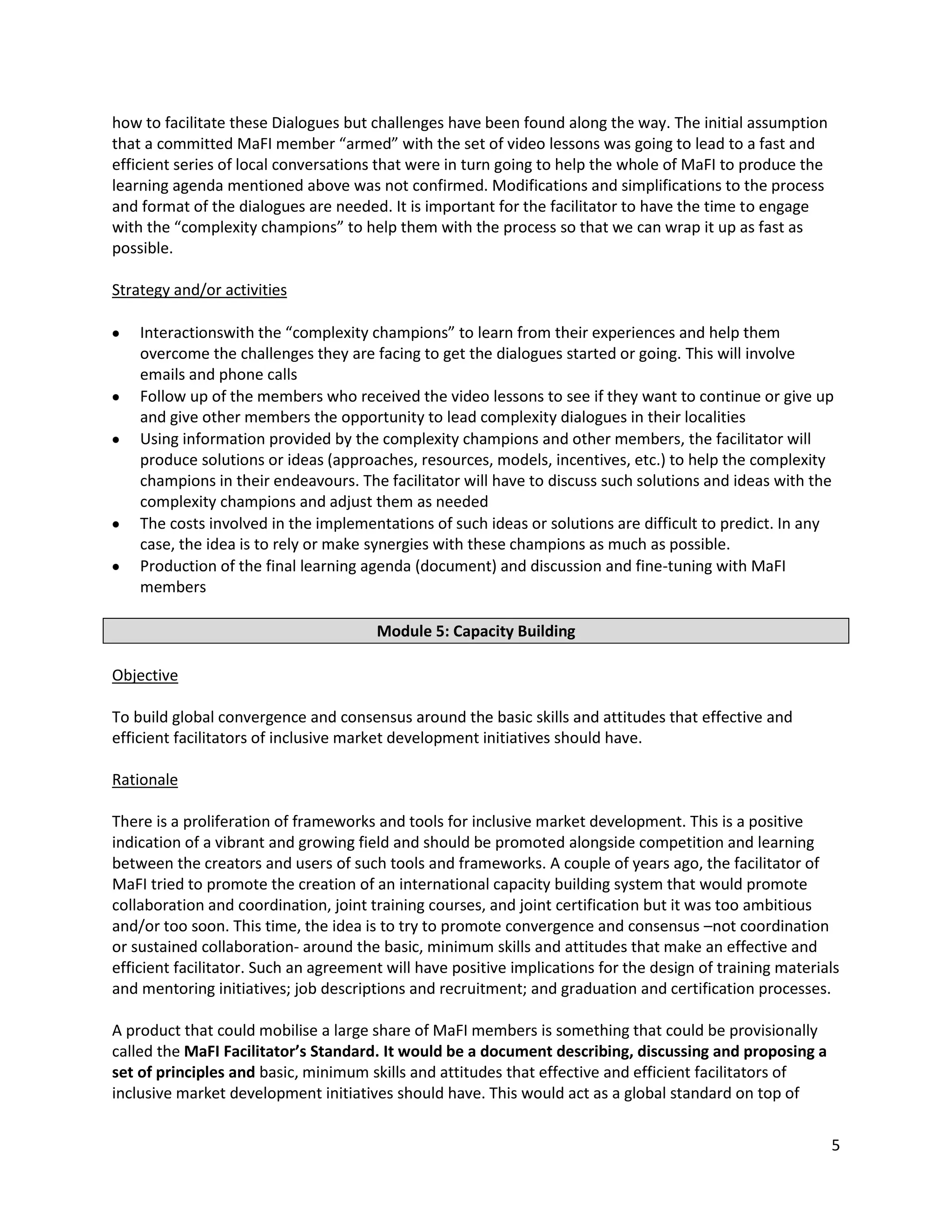 Mafi Work Plan 2013, short version (March 2013) | DOCX