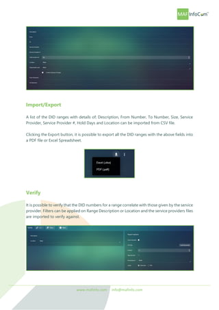 MAF NMS Number Management System for DiD-DDi range management - a ...