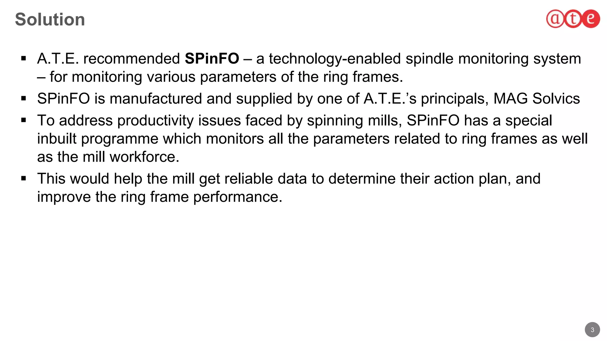 Improve productivity of ring frames with SPinFO from MAG Solvics - a case study | PPT