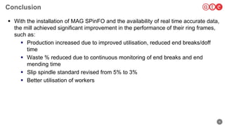 Improve productivity of ring frames with SPinFO from MAG Solvics - a ...