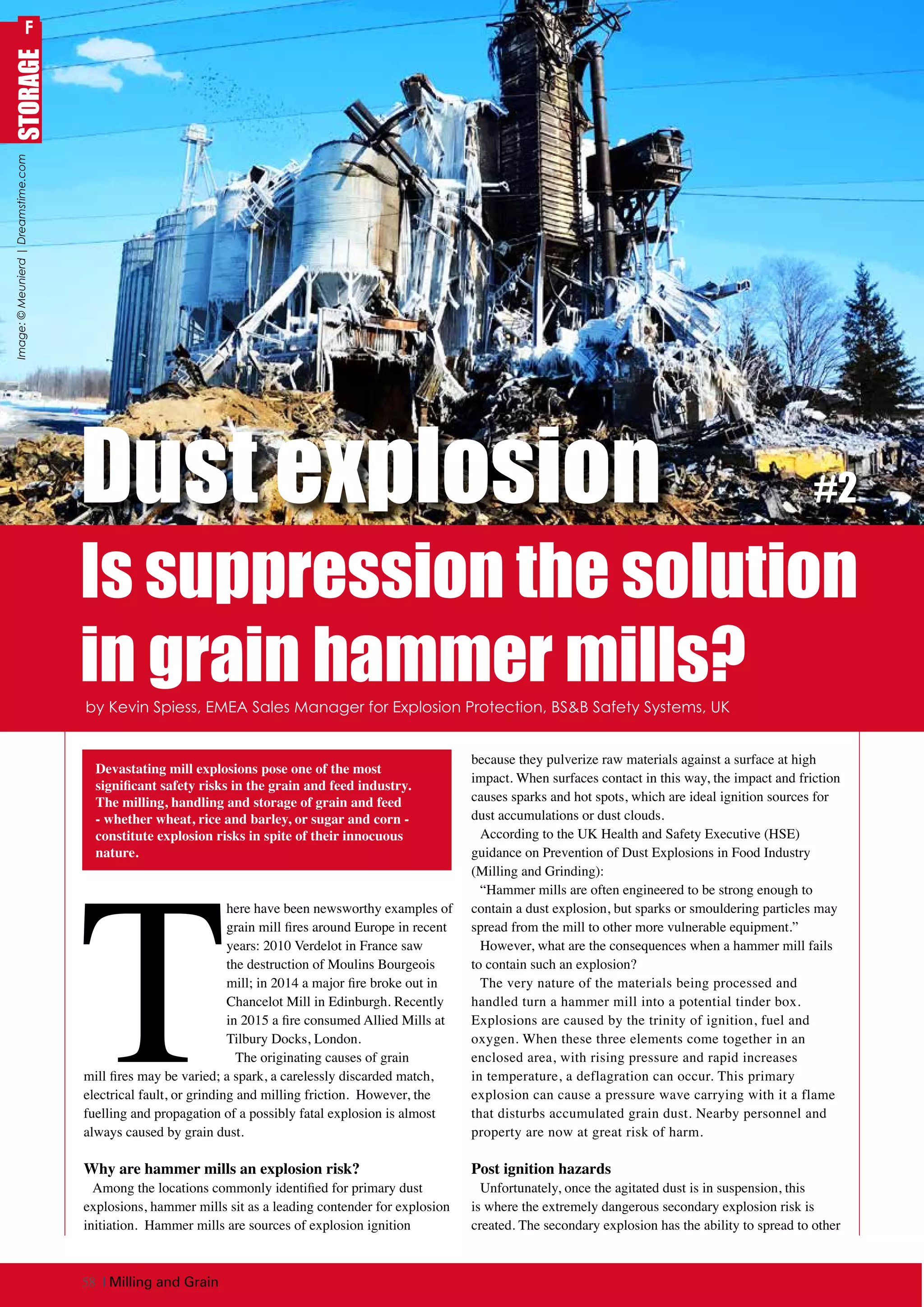 Dust explosion: Is suppression the solution in grain hammer mills? | PDF