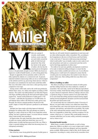 Millet - protein rich, versatile and gluten free | PDF