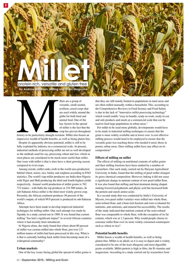 Millet - protein rich, versatile and gluten free | PDF