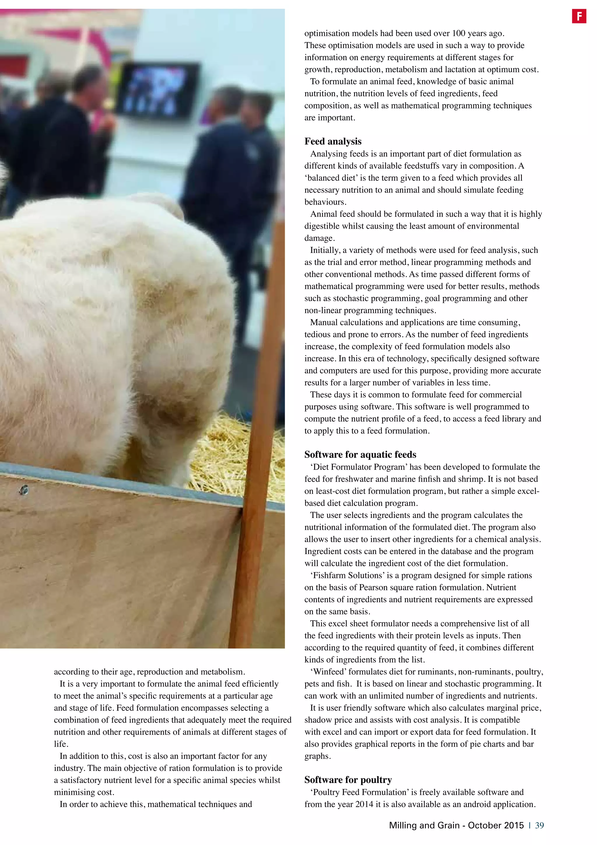 Feed formulation software - A review for ruminant, aquatic and poultry ...