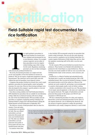 Field-Suitable rapid test documented for rice fortification | PDF