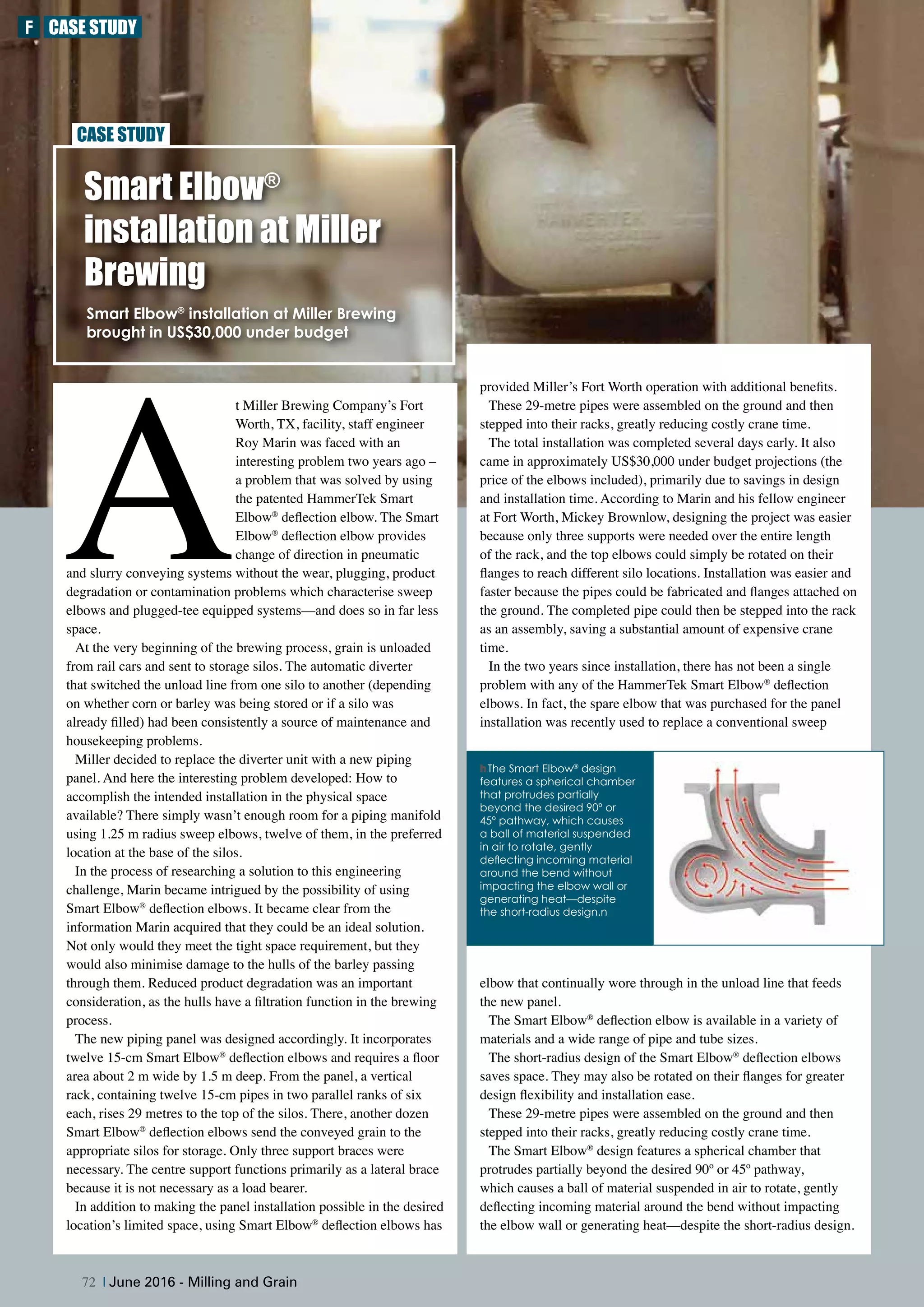 CASE STUDY: Smart Elbow® installation at Miller Brewing | PDF
