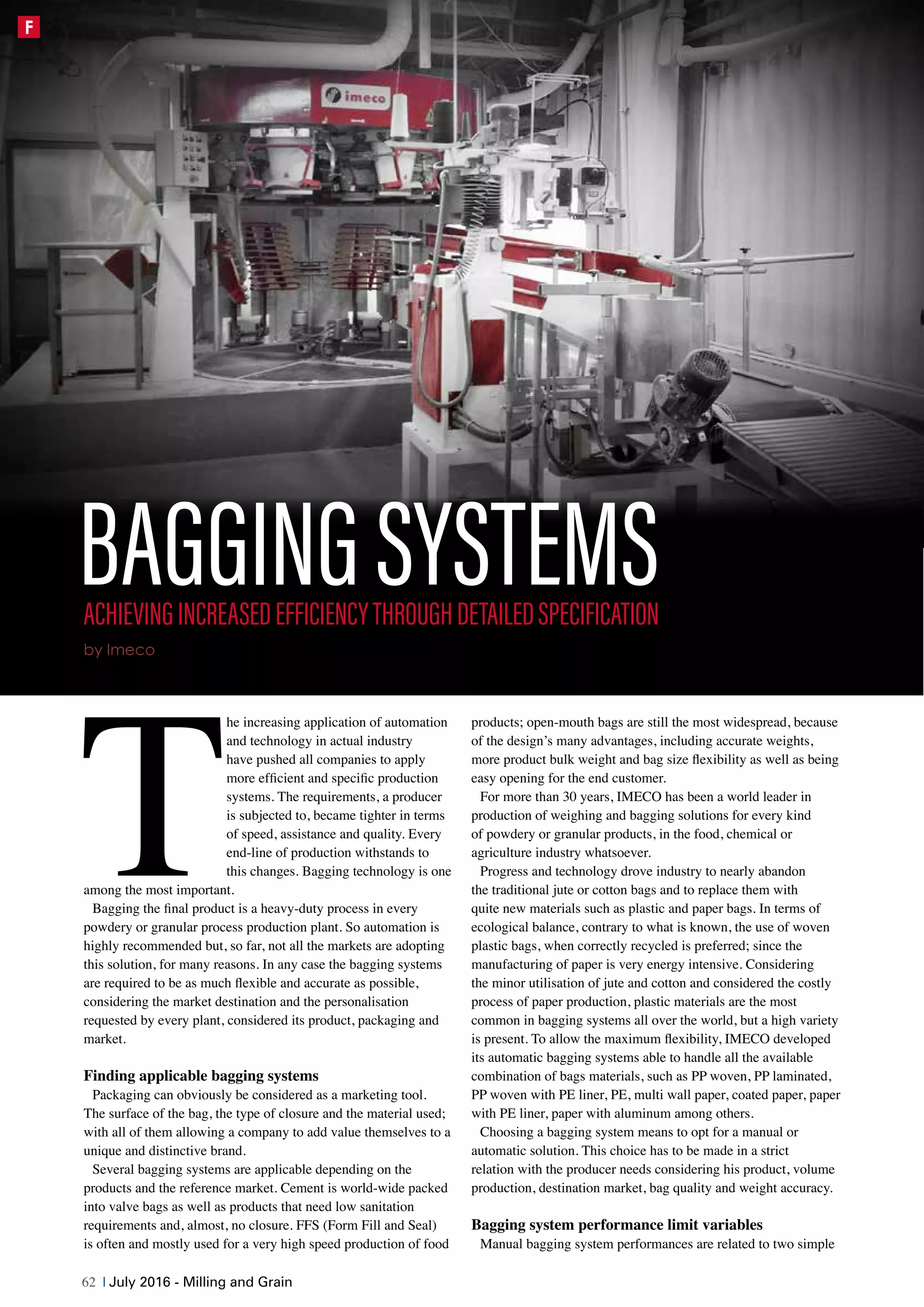 Bagging systems - achieving increased efficiency through detailed ...
