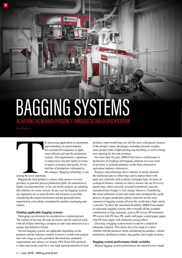 Bagging systems - achieving increased efficiency through detailed specification | PDF