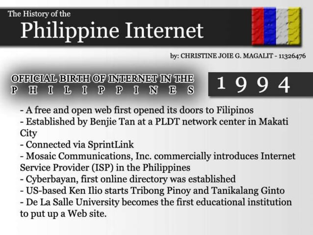 History of Internet by: Magalit, Christine | PPTX