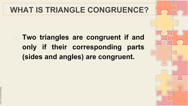 ILLUSTRATING TRIANGLE CONGRUENCE THAT INVOLVES CORRESPONDENCE | PPT