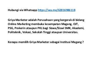 Call 0816-986-118, Magang Guru Digital Marketing di Surabaya | PPT