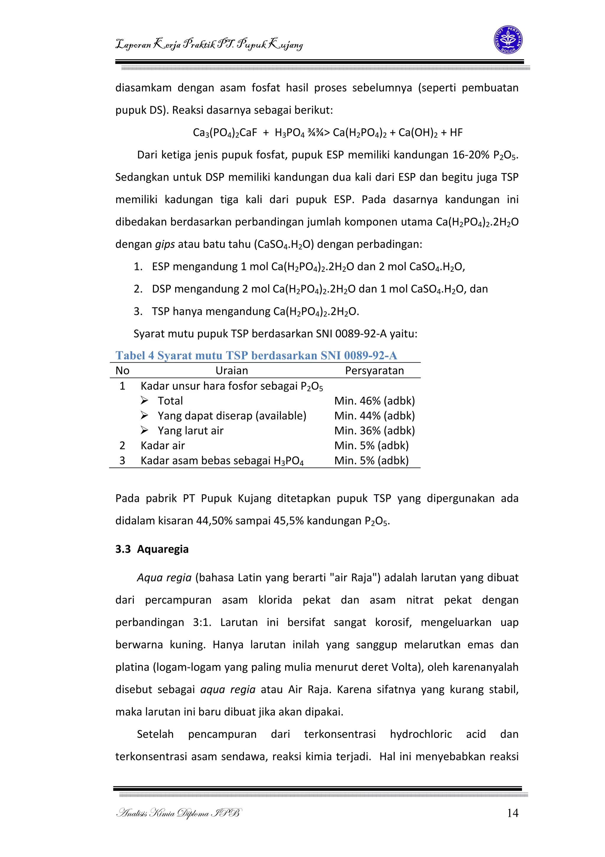 Magang Mandiri Analisis Kimia | PDF