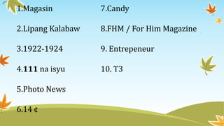 MAGASIN (Grade 8) FILIPINO | PPTX