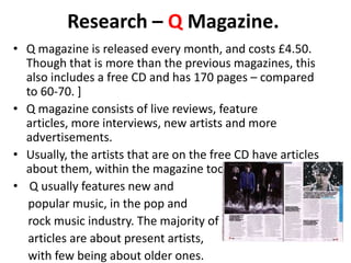 Research and Initial ideas for Music Magazine | PPTX | Music ...