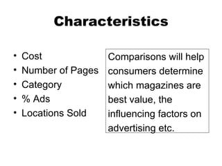 Magazine Comparison | PPT | Advertising Industry | Industries
