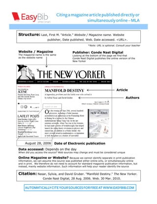Citing a magazine in MLA | PDF