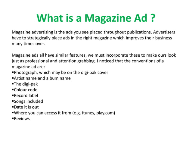 Magazine Ad Research | PPT