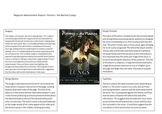Magazine advertisement analysis florence and the machine | PPT
