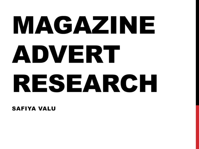 Magazine advert research | PPTX