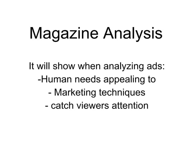 Magazine analysis | PPT