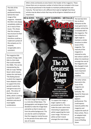 Magazine analysis - Cover Pages | DOCX