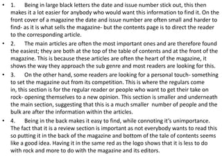 Magazine analysis contents | PPTX