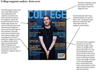 Analysis of college magazine | PPTX | Desktop Publishing | Computer ...