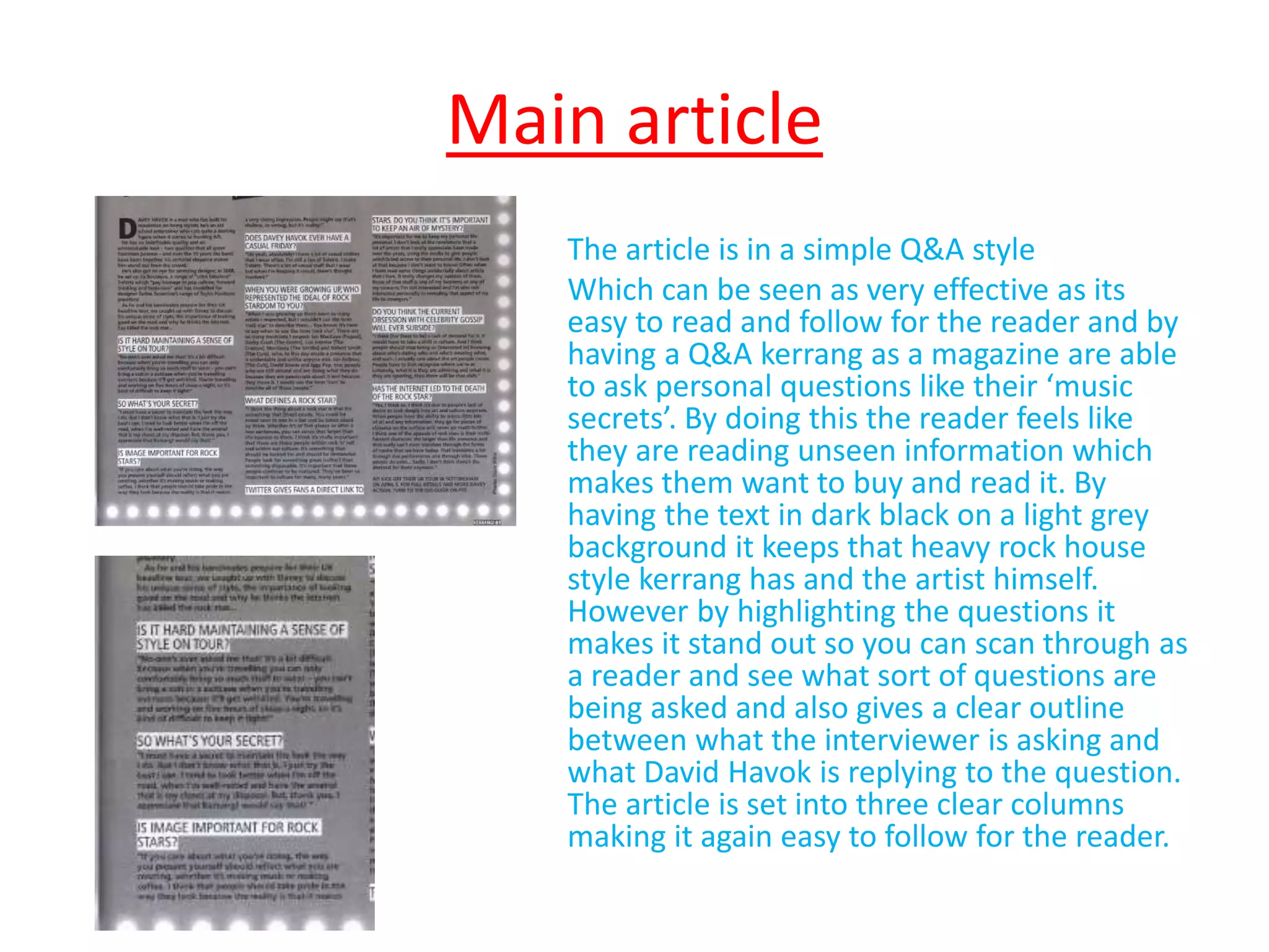Magazine article analysis | PPT