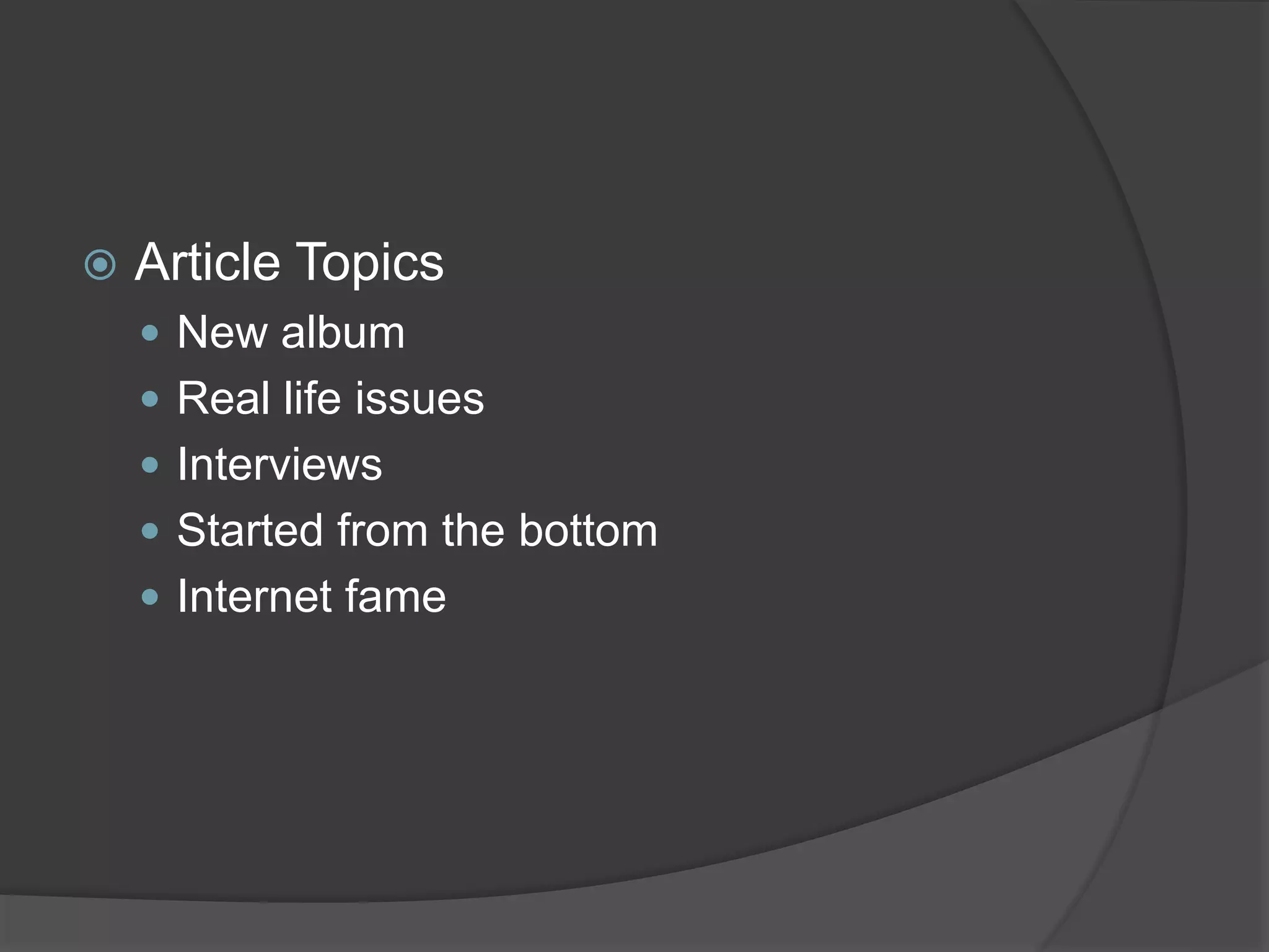 Magazine article topics | PPTX