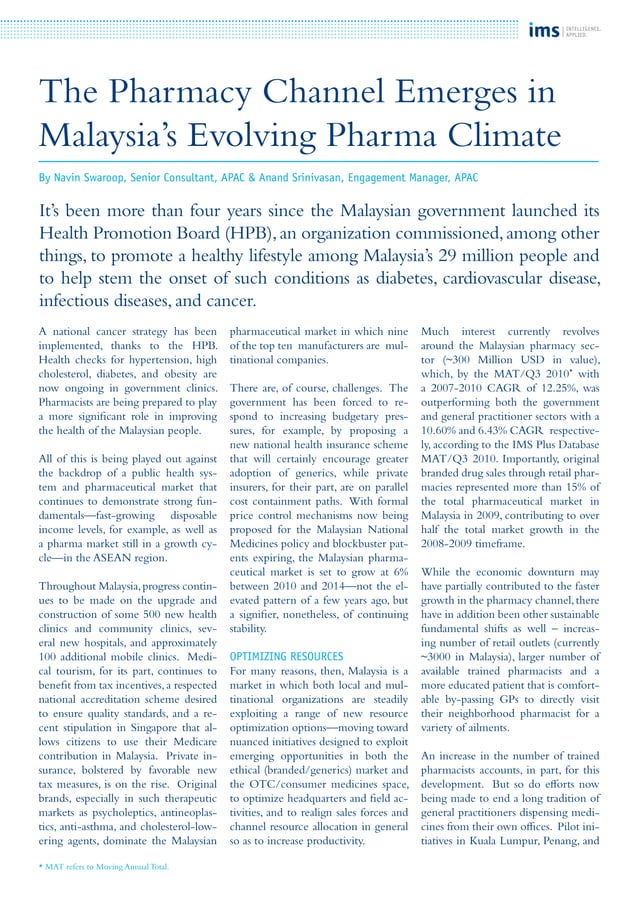 Malaysia's Emerging Pharmacy Channel | PDF