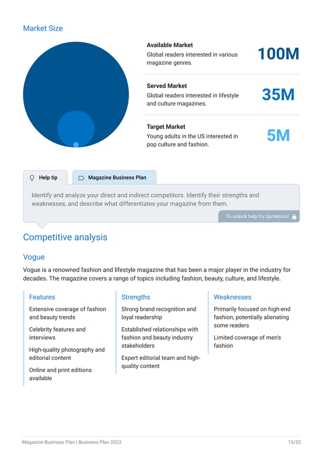 Magazine Business Plan Example | Upmetrics | PDF | Business Accounting ...