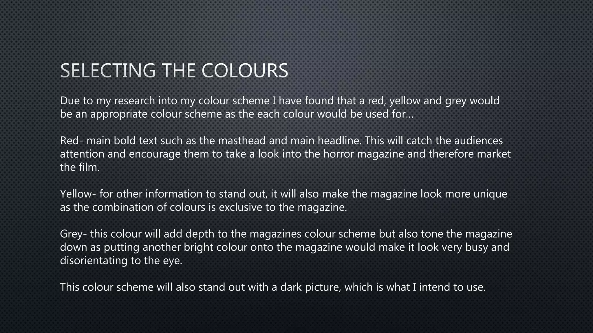 Magazine colour scheme | PPT