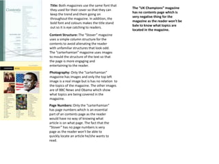 Magazine comparison | PPT
