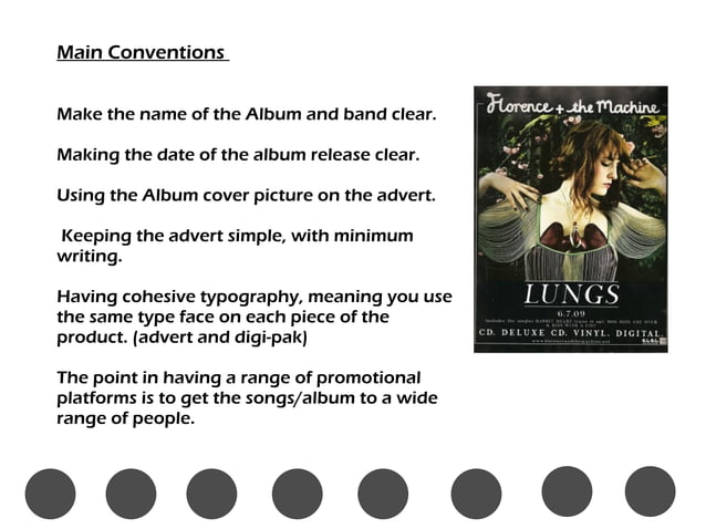 Magazine album advert conventions | ODP