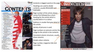 Magazine contents codes and conventions | PPTX