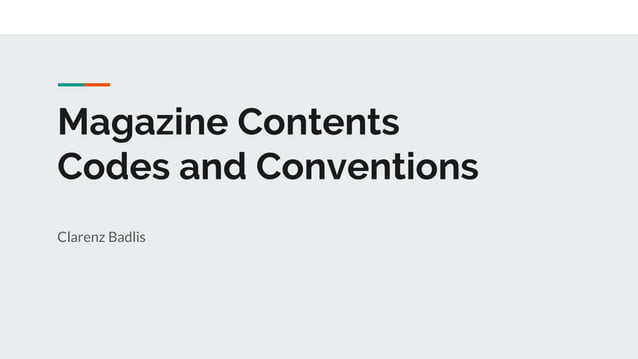 Magazine contents codes and conventions | PPT