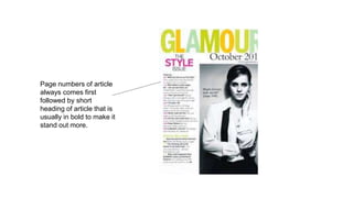 Magazine contents page codes and conventions | PPTX