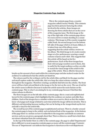Magazine Contents Page Analysis | PDF