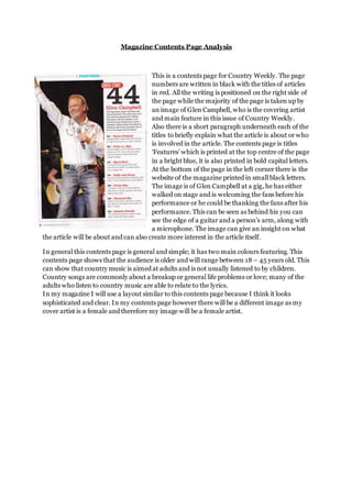 Magazine Contents Page Analysis | PDF