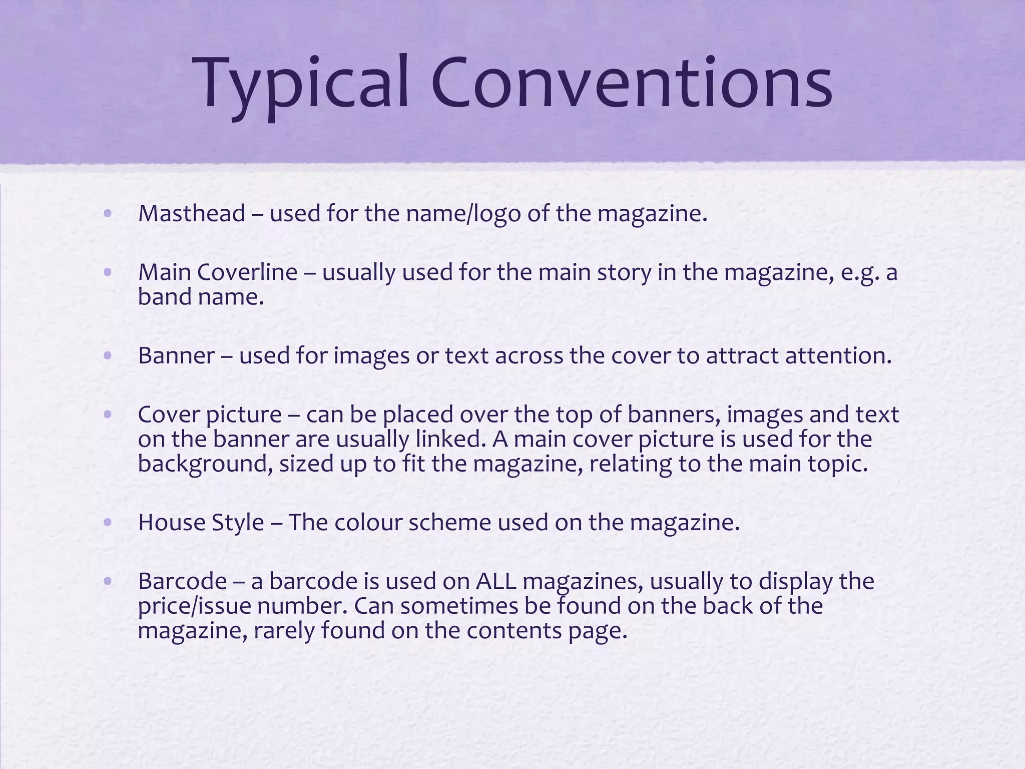 Music Magazine Conventions | PPT