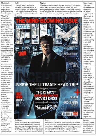 Magazine cover analysis | DOCX