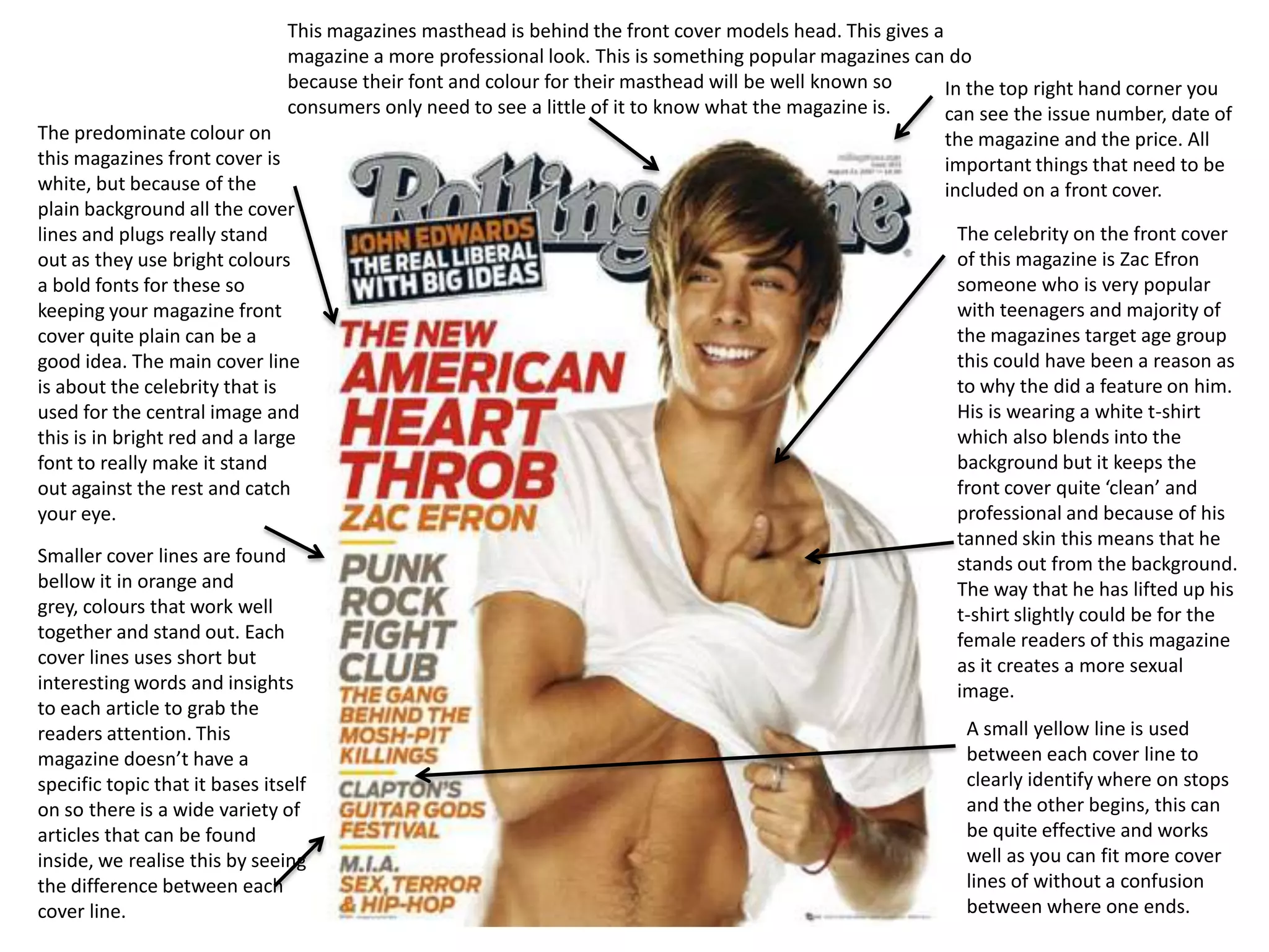 Magazine cover analysis main coursework | PPT